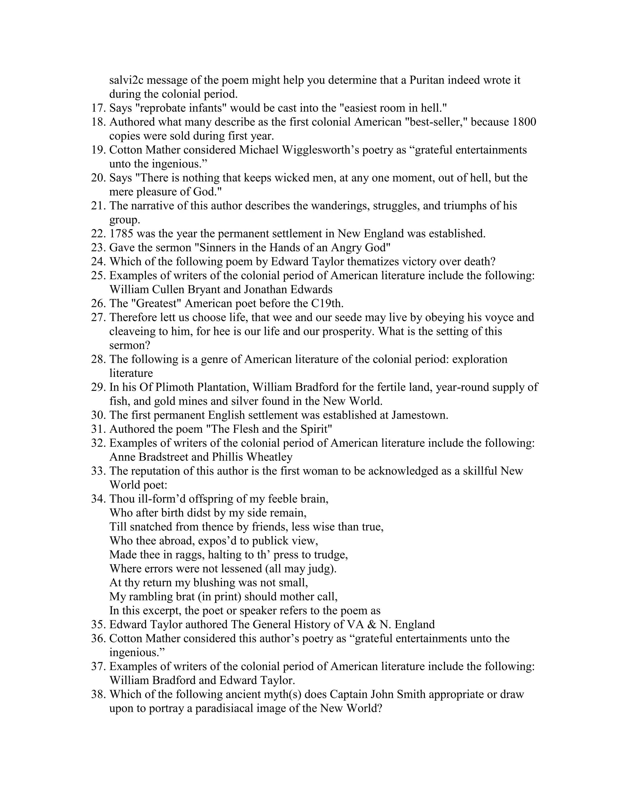 ENGL 201 Quiz The Colonial Period Liberty.docx