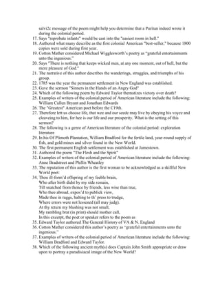 ENGL 201 Quiz The Colonial Period Liberty.docx