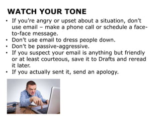 ENG 202 Using Email in a Professional Environment | PPTX