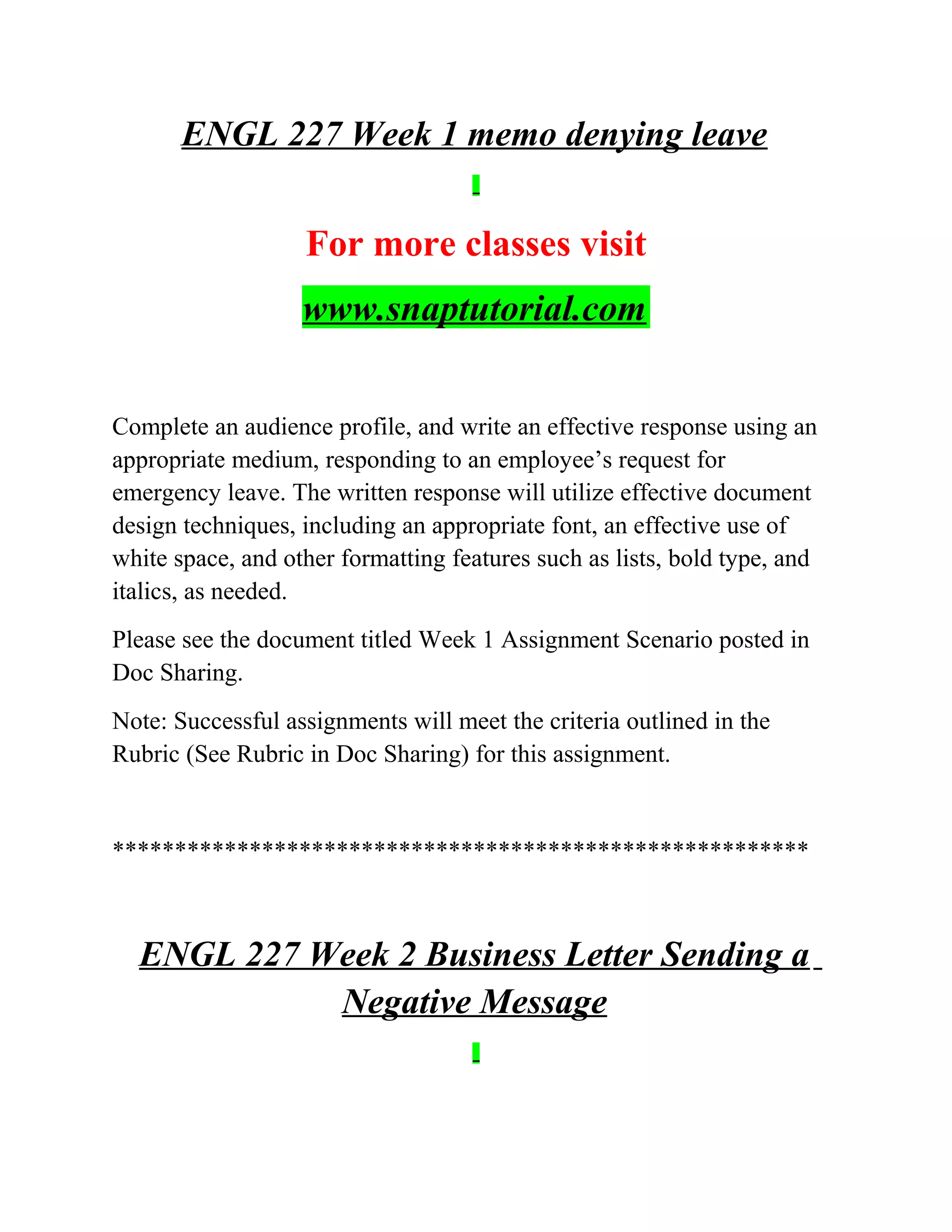 Engl 227 Massive Success / snaptutorial.com