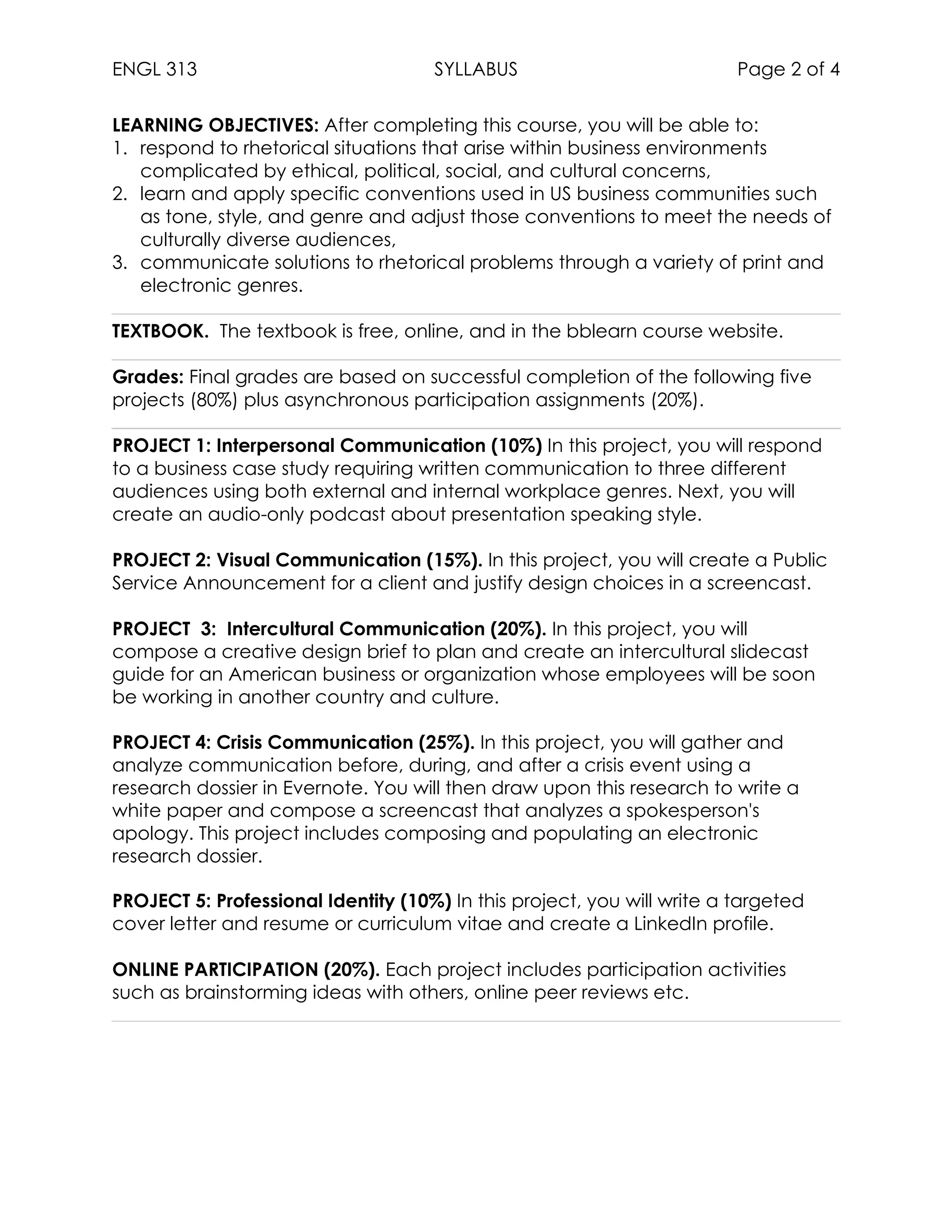 Engl313 Syllabus 2018 | PDF