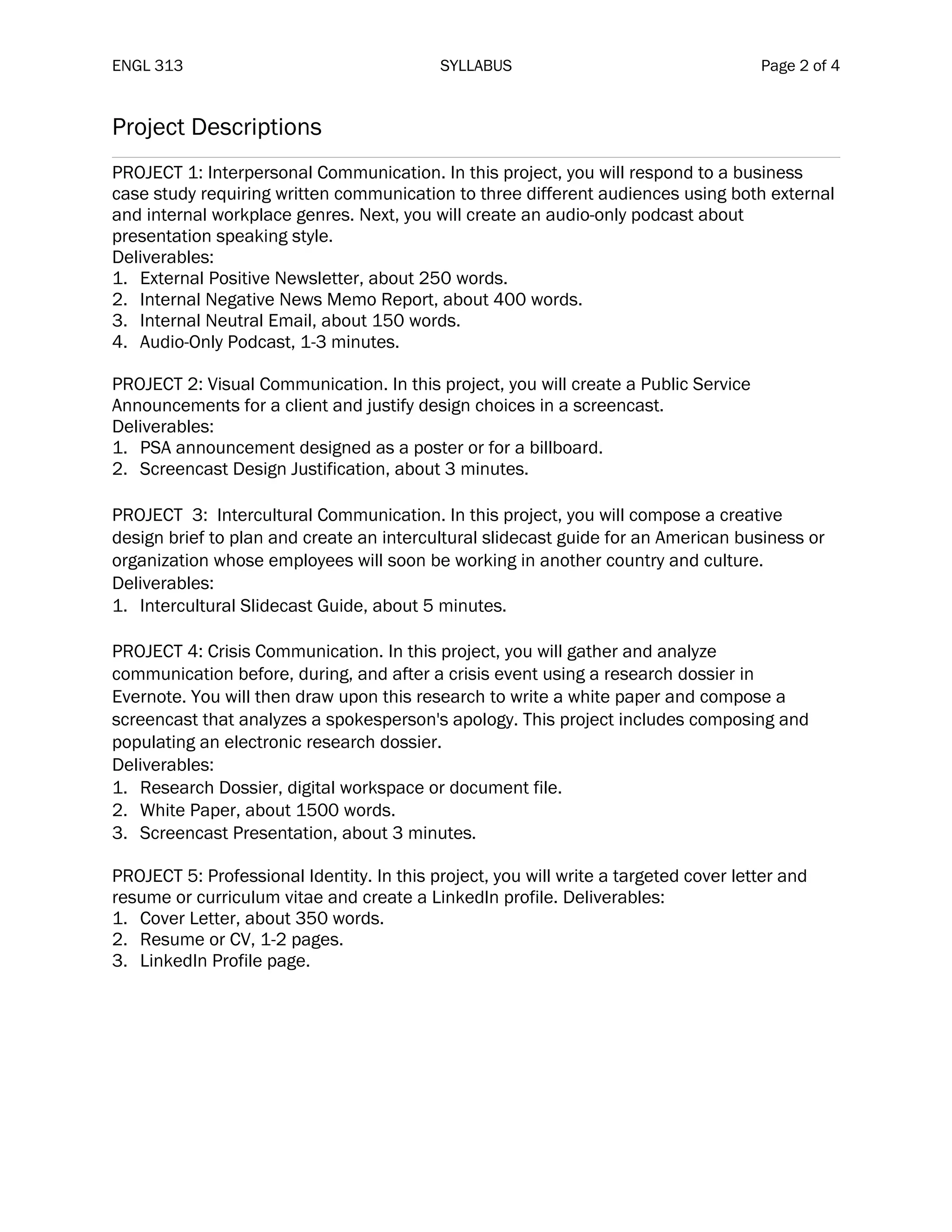 Engl313 syllabus dorsch | PDF