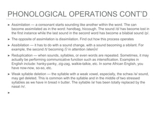 Engl 315 369 phonological processes | PPT