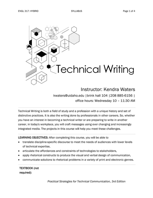 Engl317 syllabus hybrid_waters | PDF