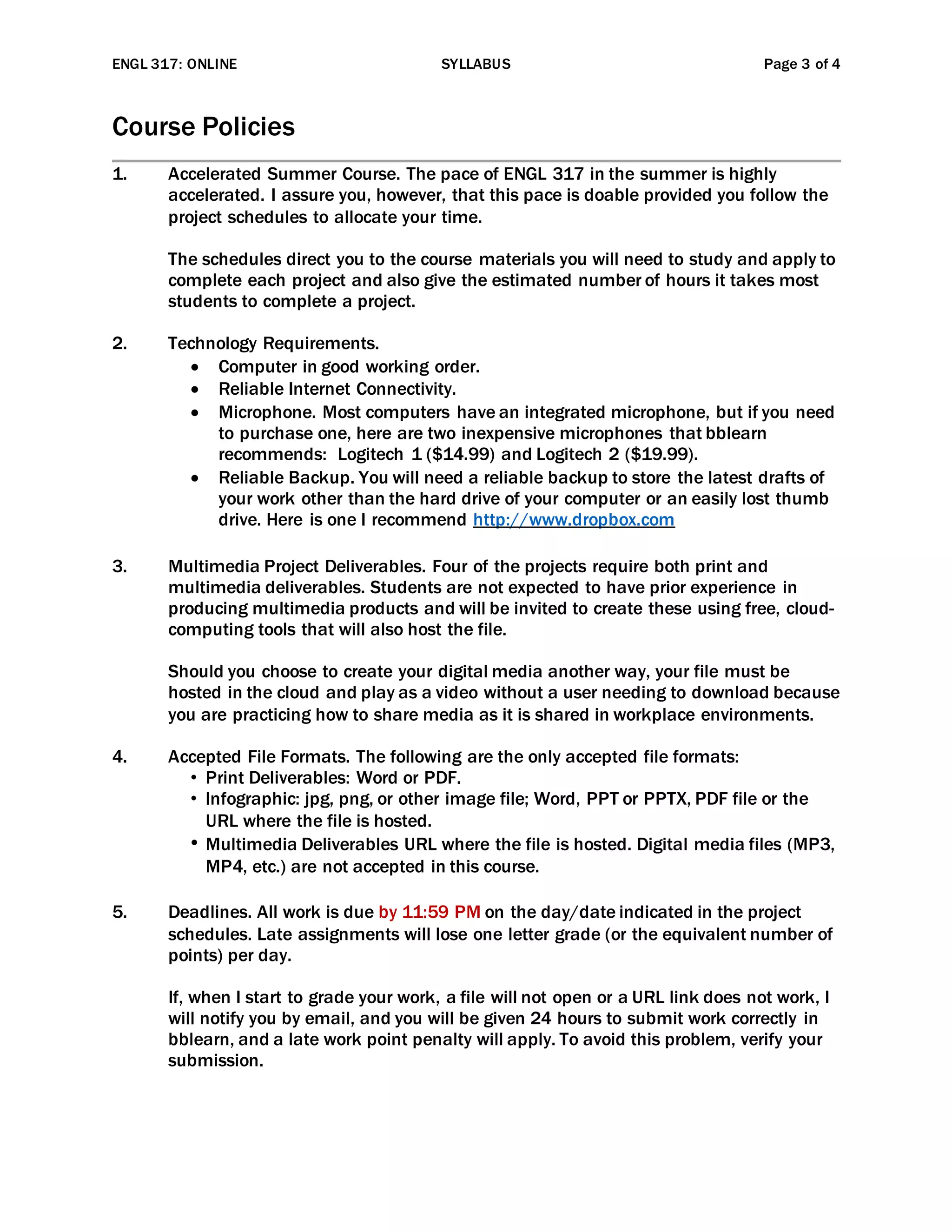 Engl317 syllabus summer_online_kirchmeier | PDF