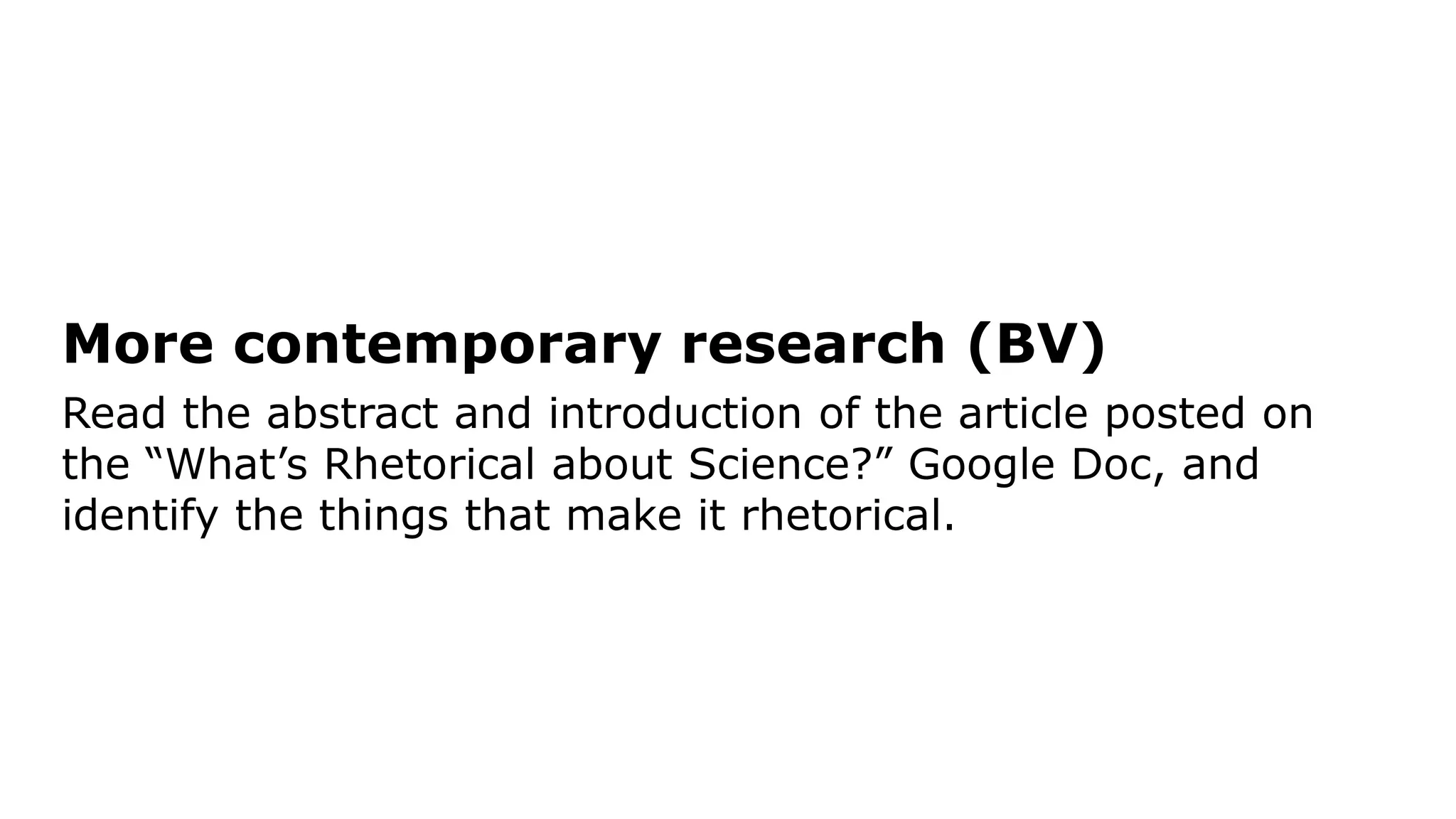 Science as a Rhetorical Enterprise | PPTX