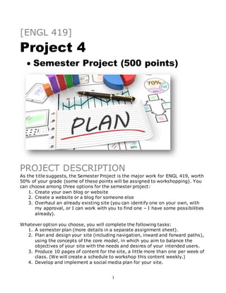 ENGL 419 Semester Project Assignment Sheet | PDF