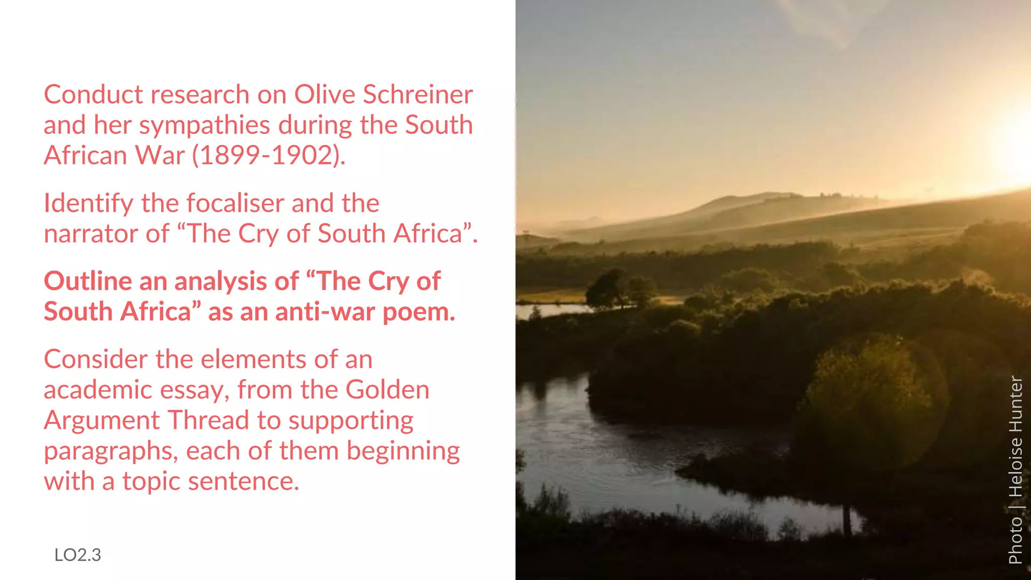South African poetry: The Cry of South Africa.pptx