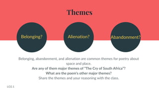 South African poetry: The Cry of South Africa.pptx