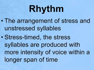 Engl6 lecture5 rhythm of english | PPTX