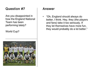 England Football Interview | PPT