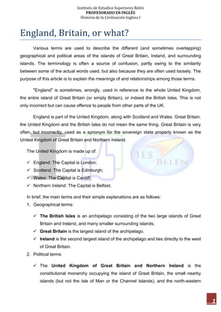 England? Britain? What? | DOCX | Europe Travel | Travel Locations