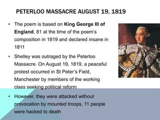 England in 1819 - Percy Bysshe Shelley | PPTX