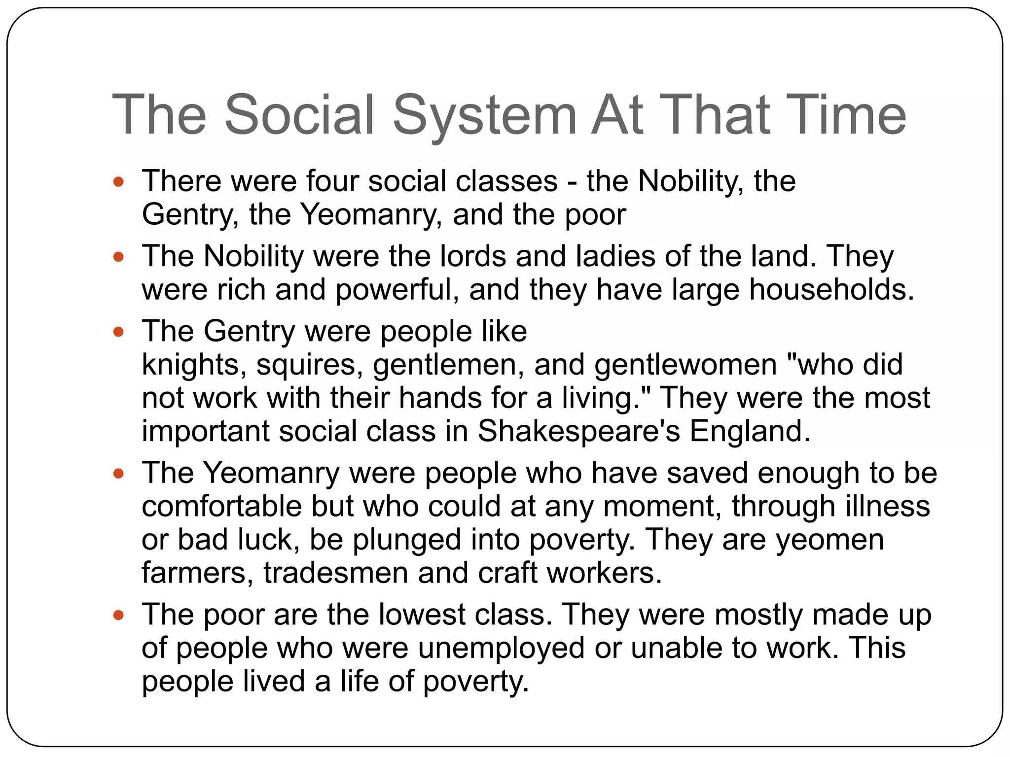 England In Shakespeare’s Time | PPTX