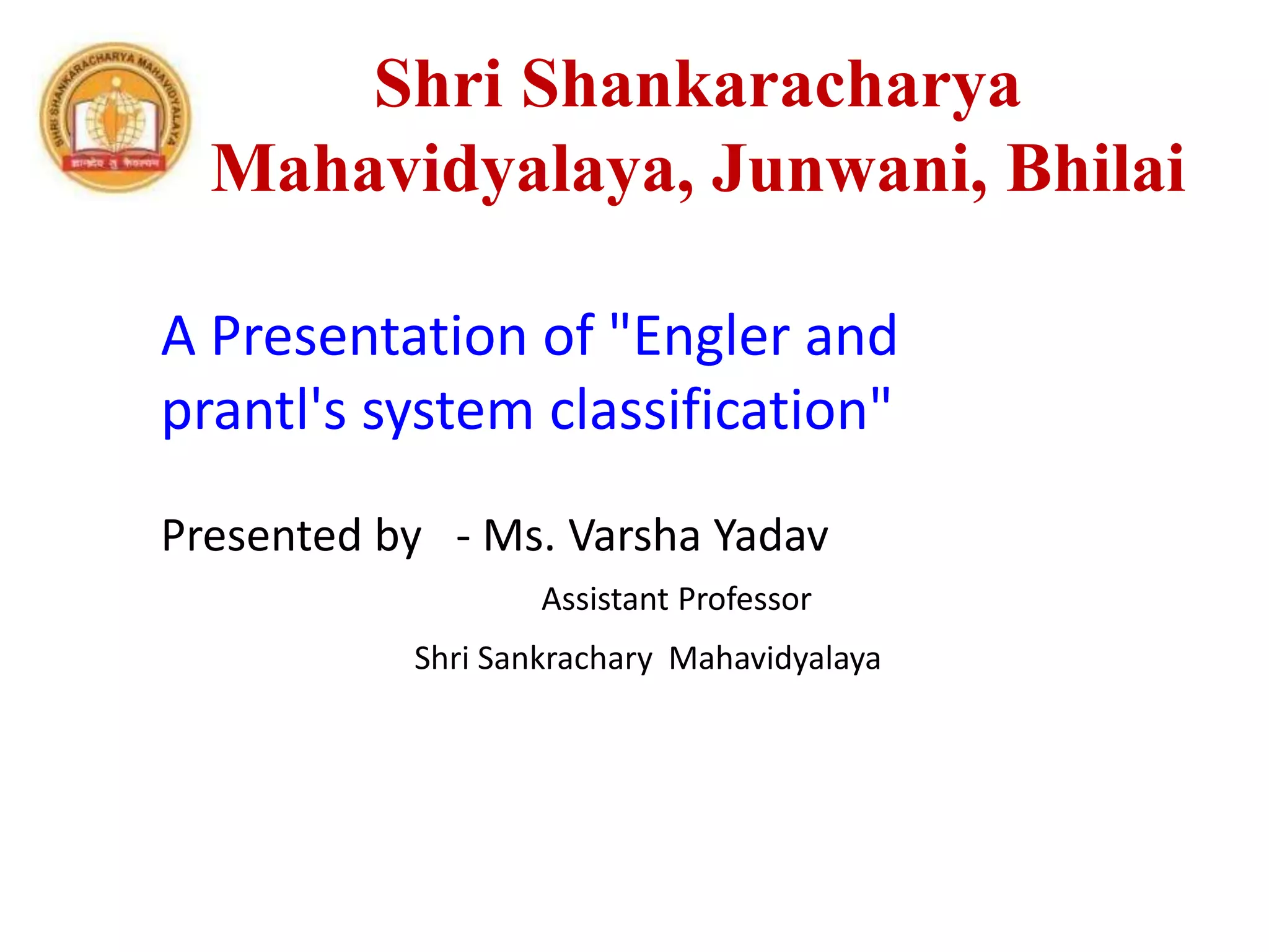 Englar and prantl system classification | PPTX