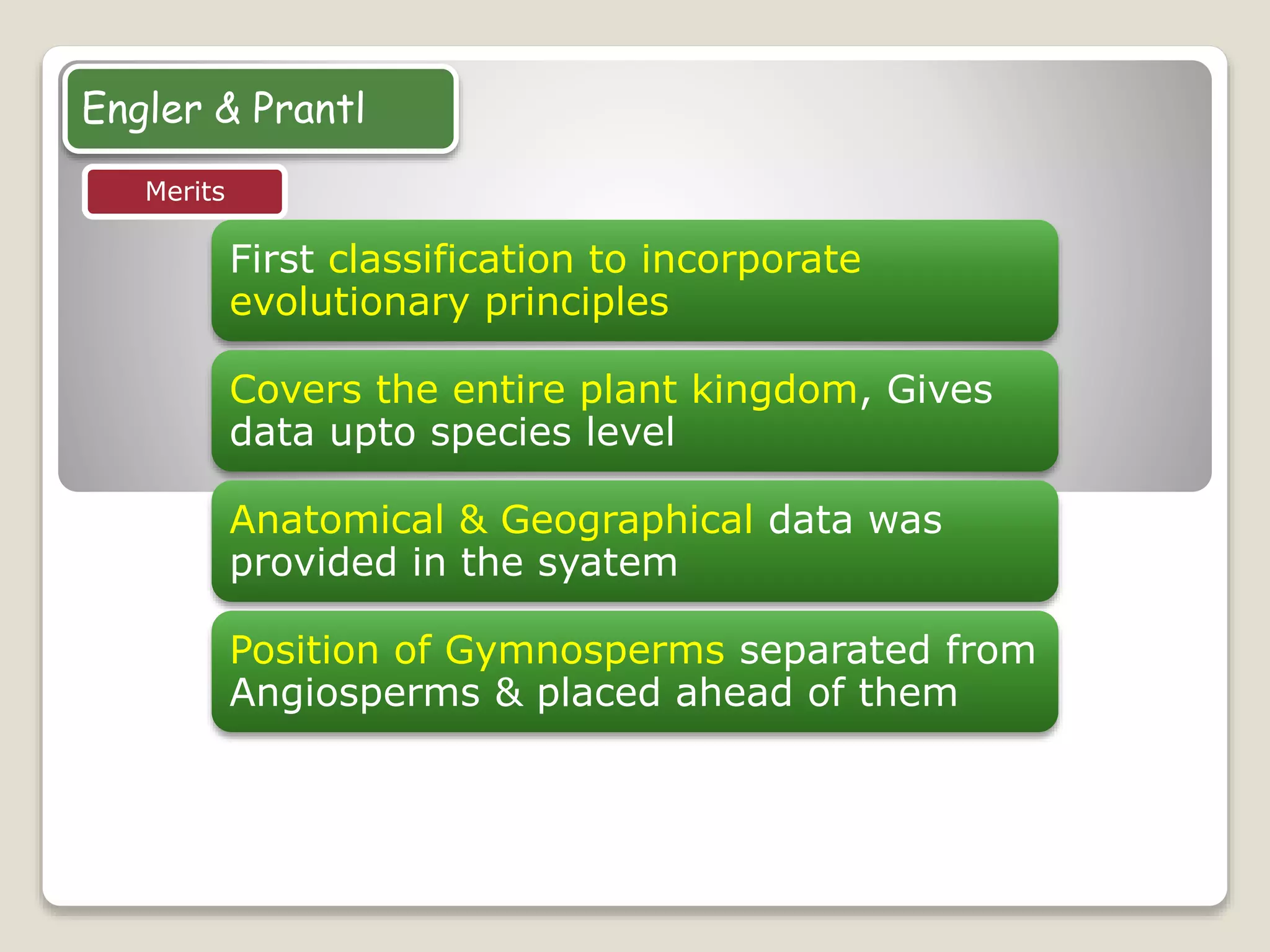 Engler and Prantl's system of Plant Classification | PPTX