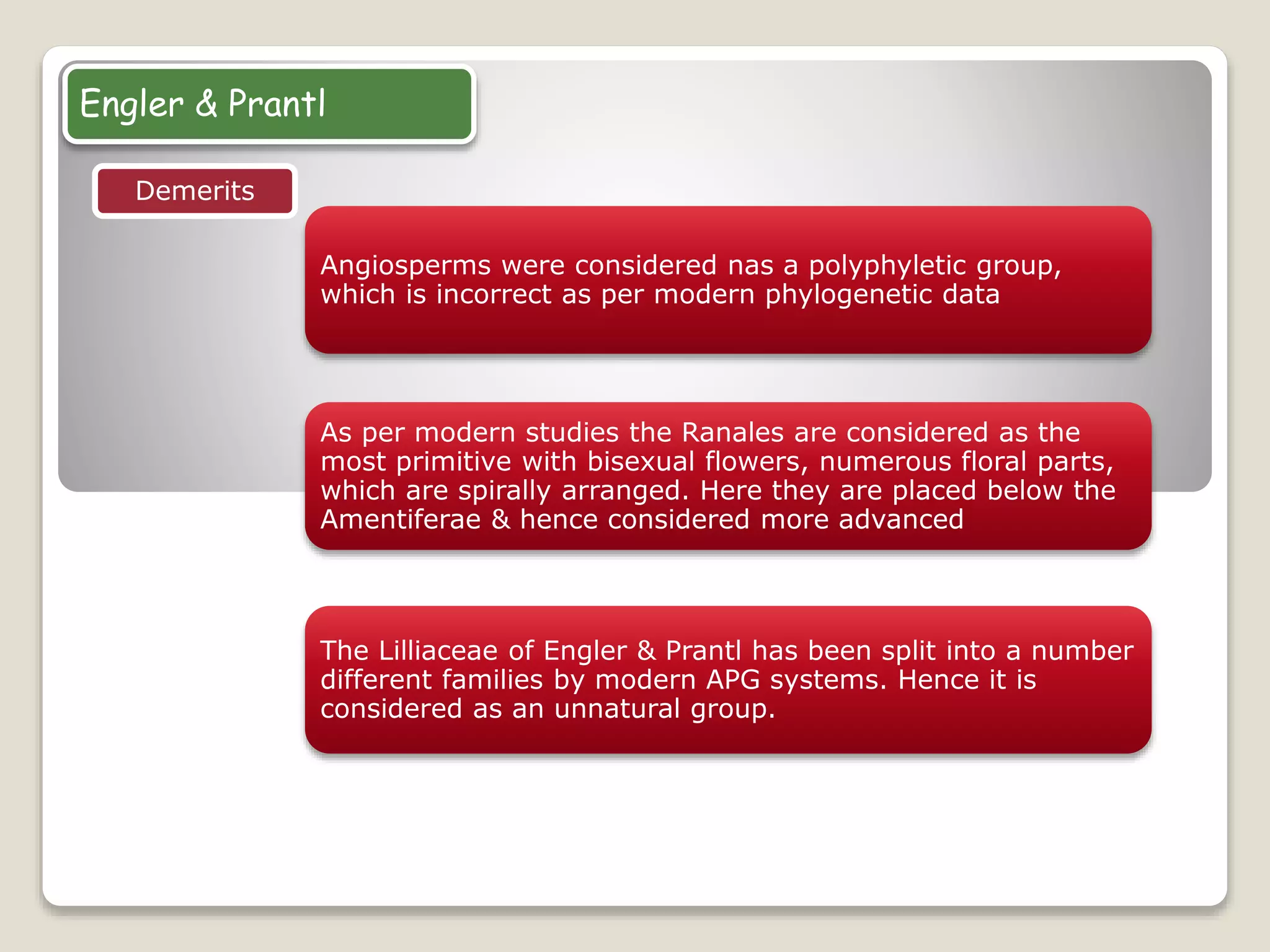 Engler and Prantl's system of Plant Classification | PPTX