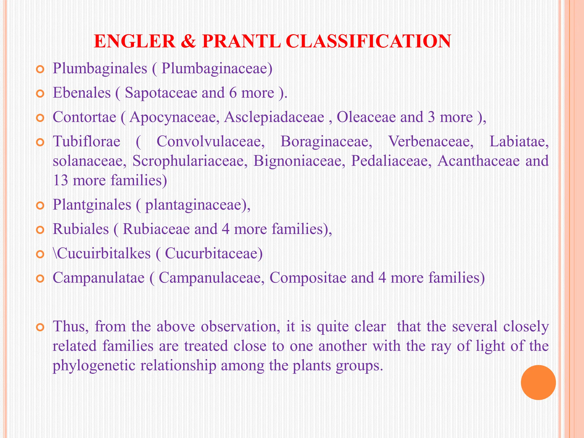 Engler and Prantl system of classification in plant taxonomy | PDF