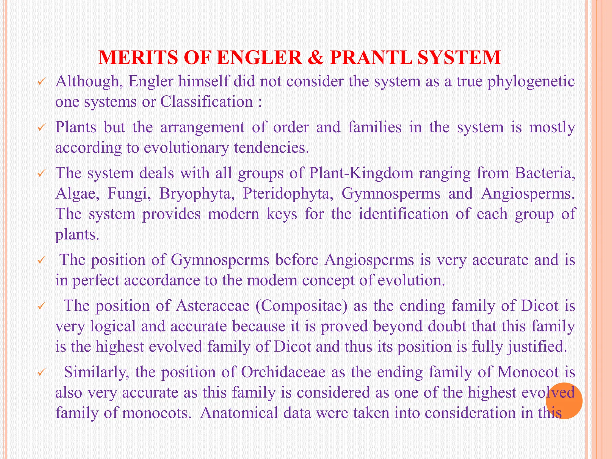 Engler and Prantl system of classification in plant taxonomy | PDF