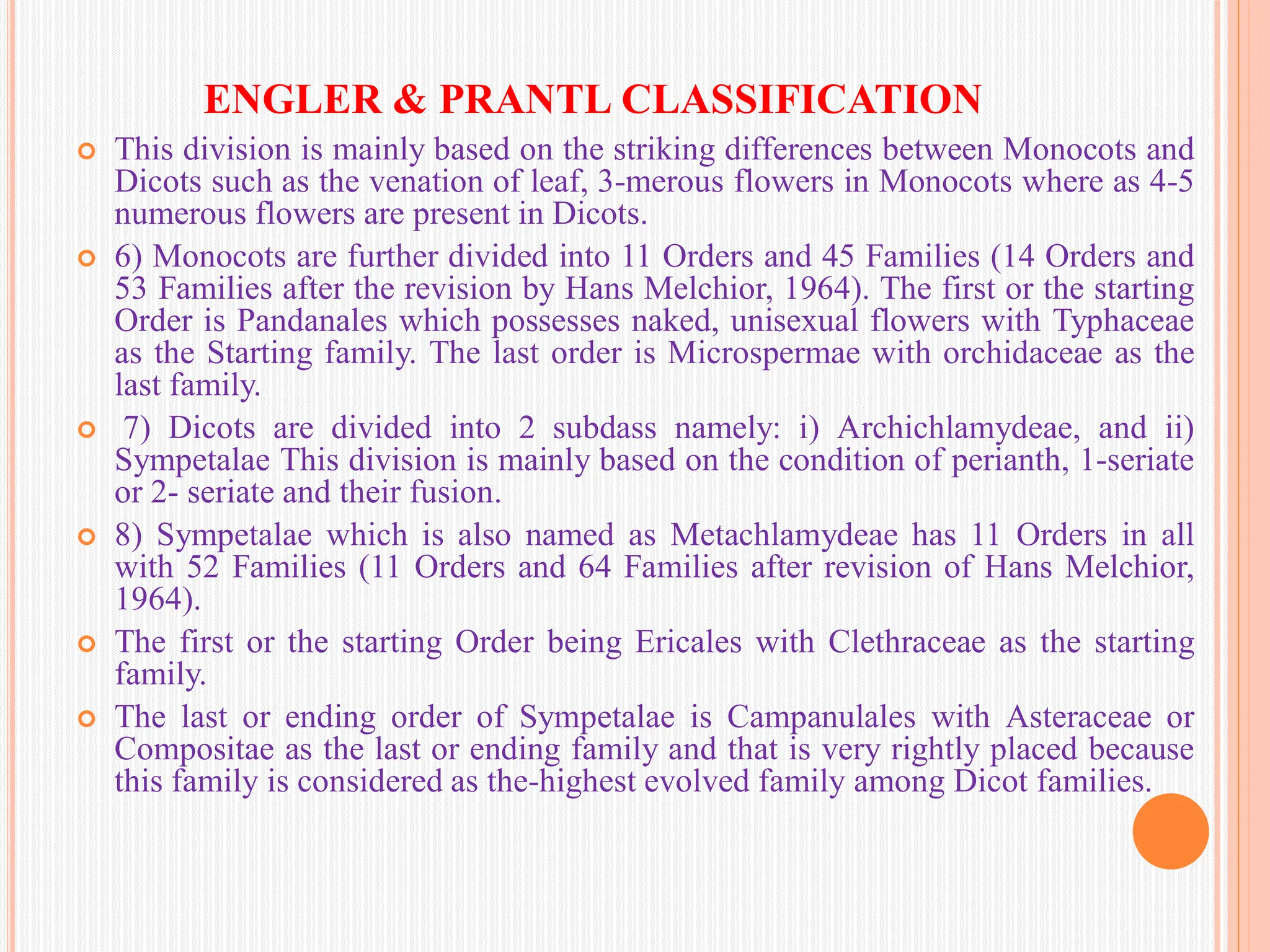 Engler and Prantl system of classification in plant taxonomy | PDF