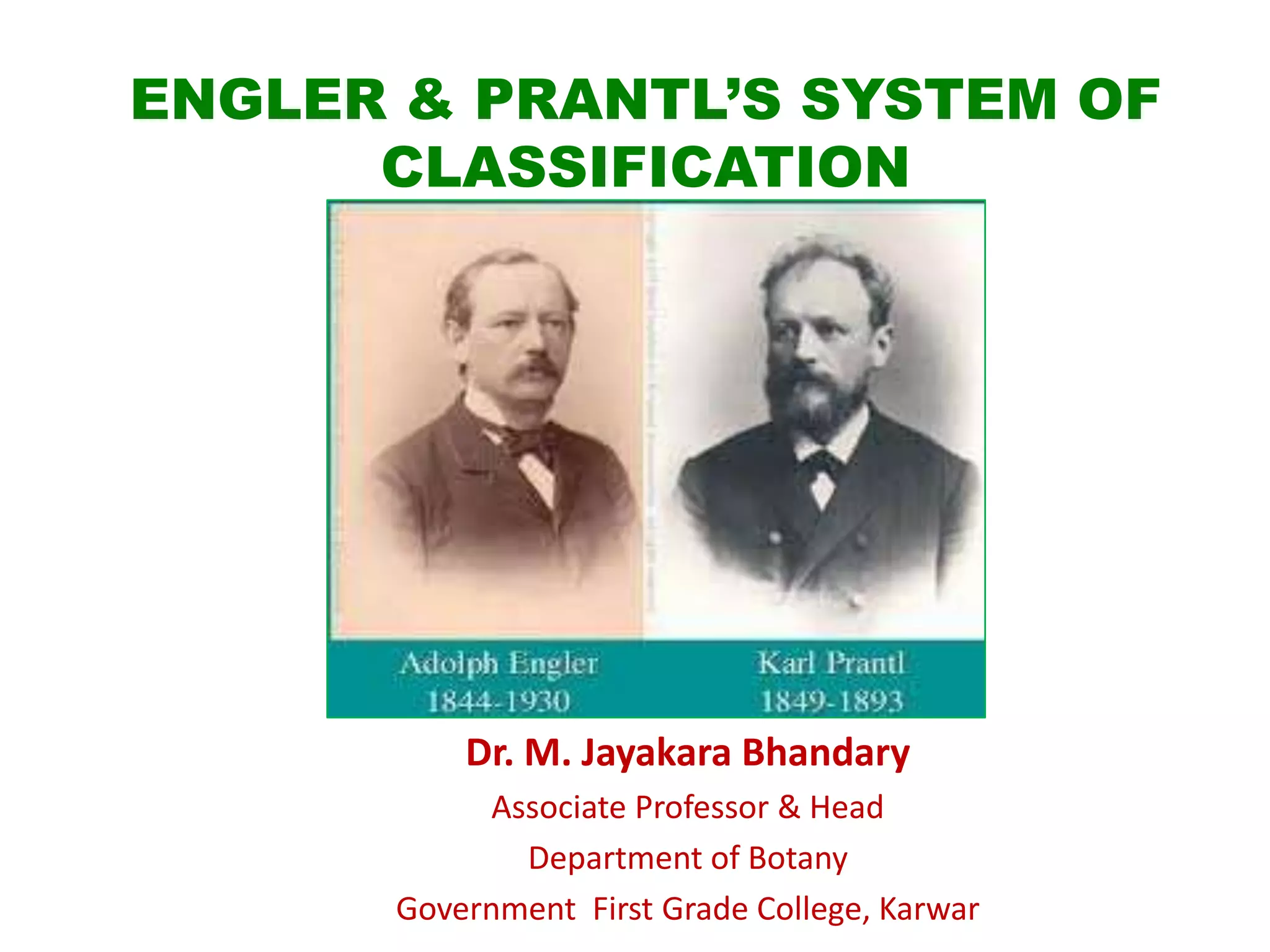 Engler & prantl system of classification | PPSX