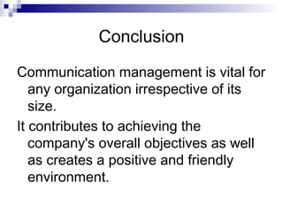 Communications Management | PPT