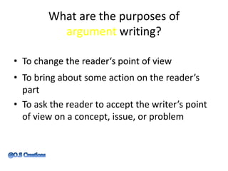 The Art of Argumentative writing | PPT