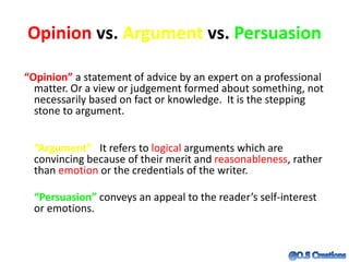 The Art of Argumentative writing | PPT