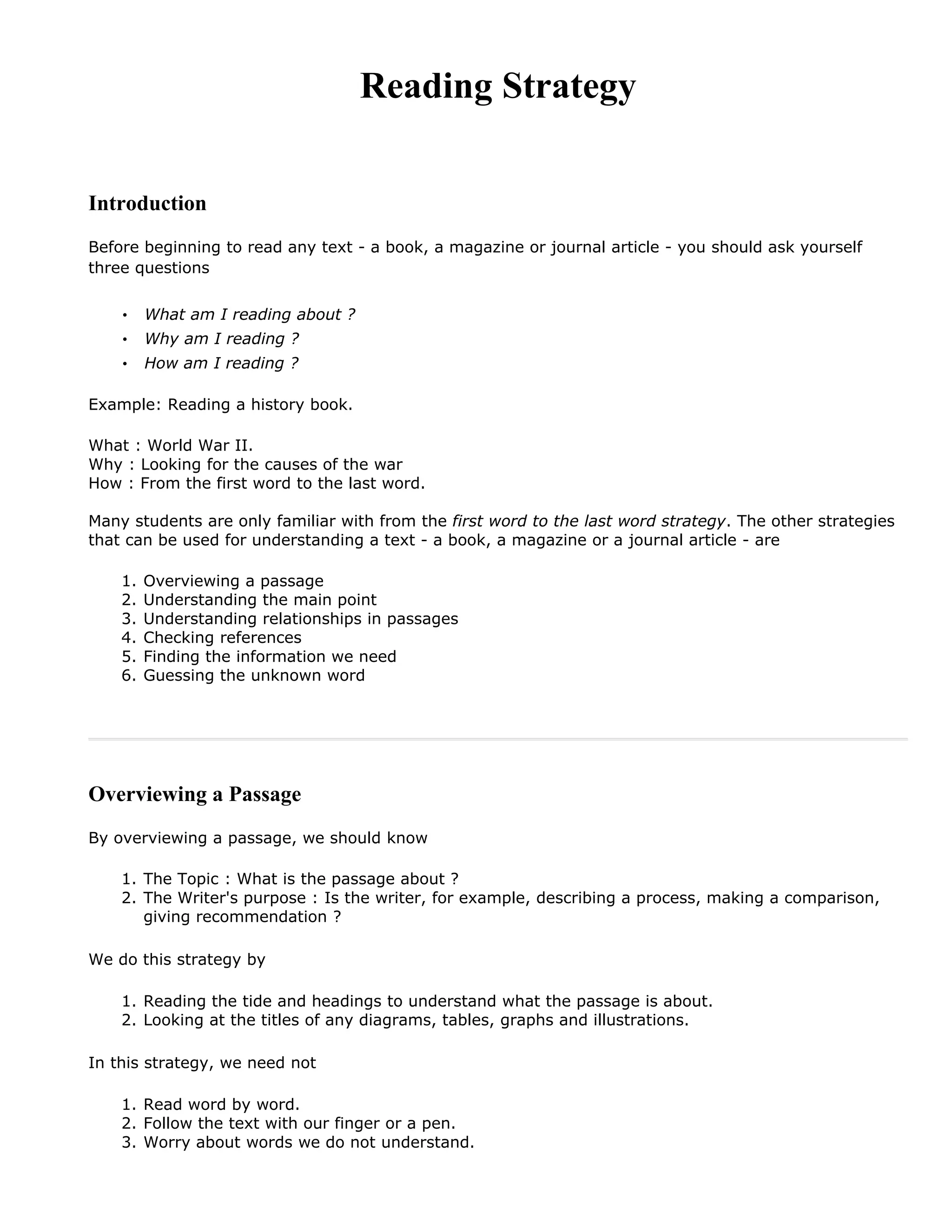 English 1 Reading Strategy | PDF