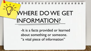 The parts of a news report and Information Gathering | PPTX