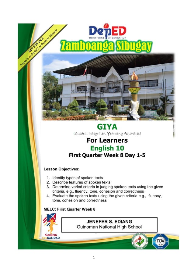 ENGLISH-10-Q1-Week-8-Day-1-5 JENEFER week 8.pdf | Fantasy | Genres