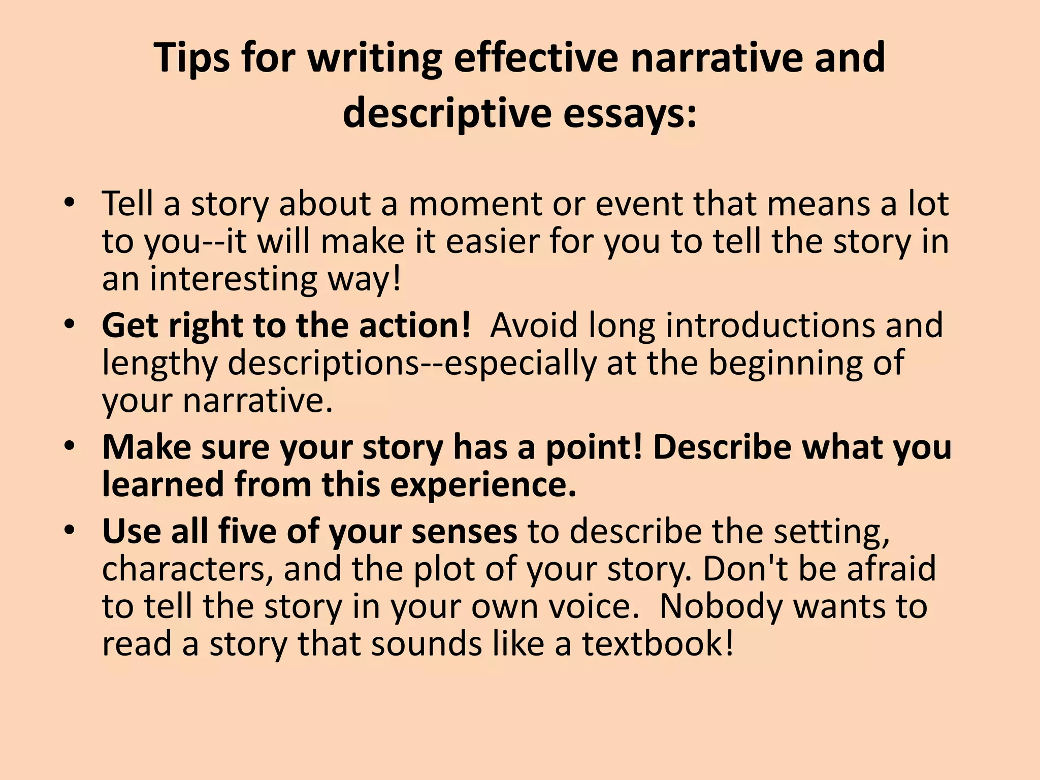 English descriptive writing | PPTX