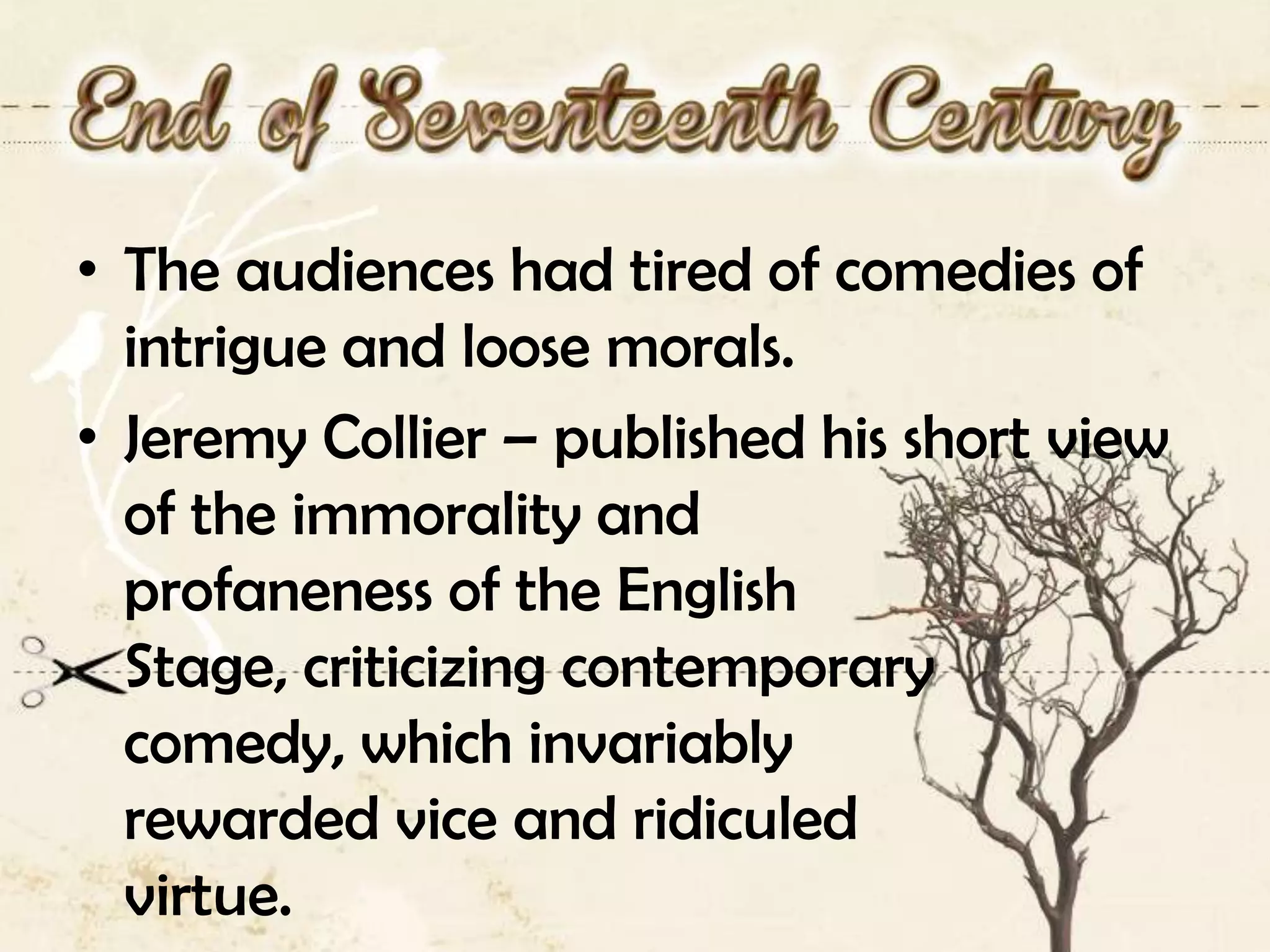 Restoration Starting Seventeenth Century & Restoration Comedy | PPTX