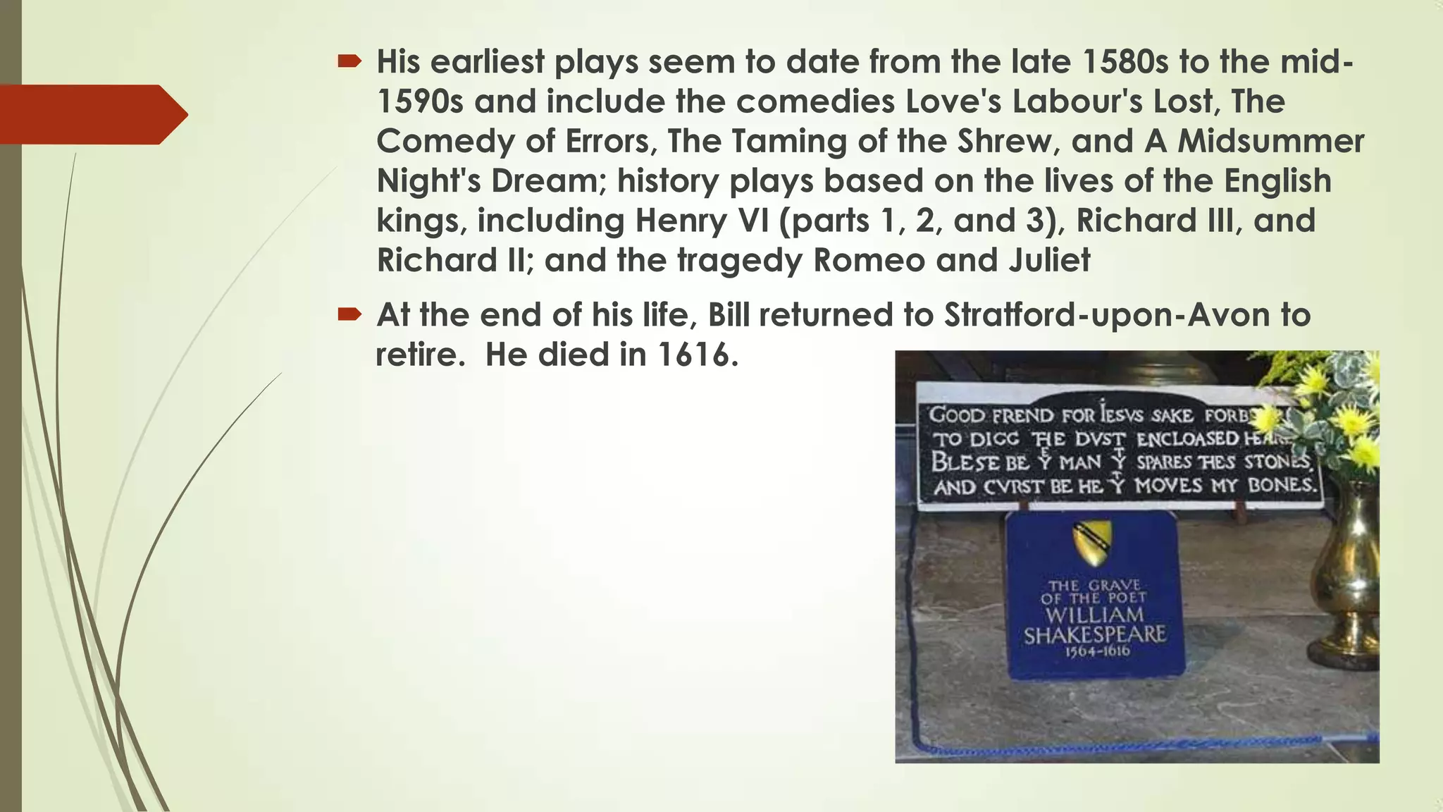 William Shakespeare Life & contribution to English Literature | PPTX