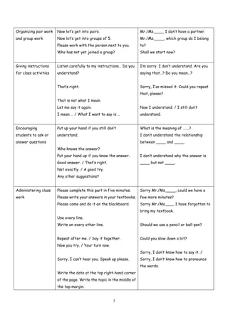 Classroom English Language | PDF