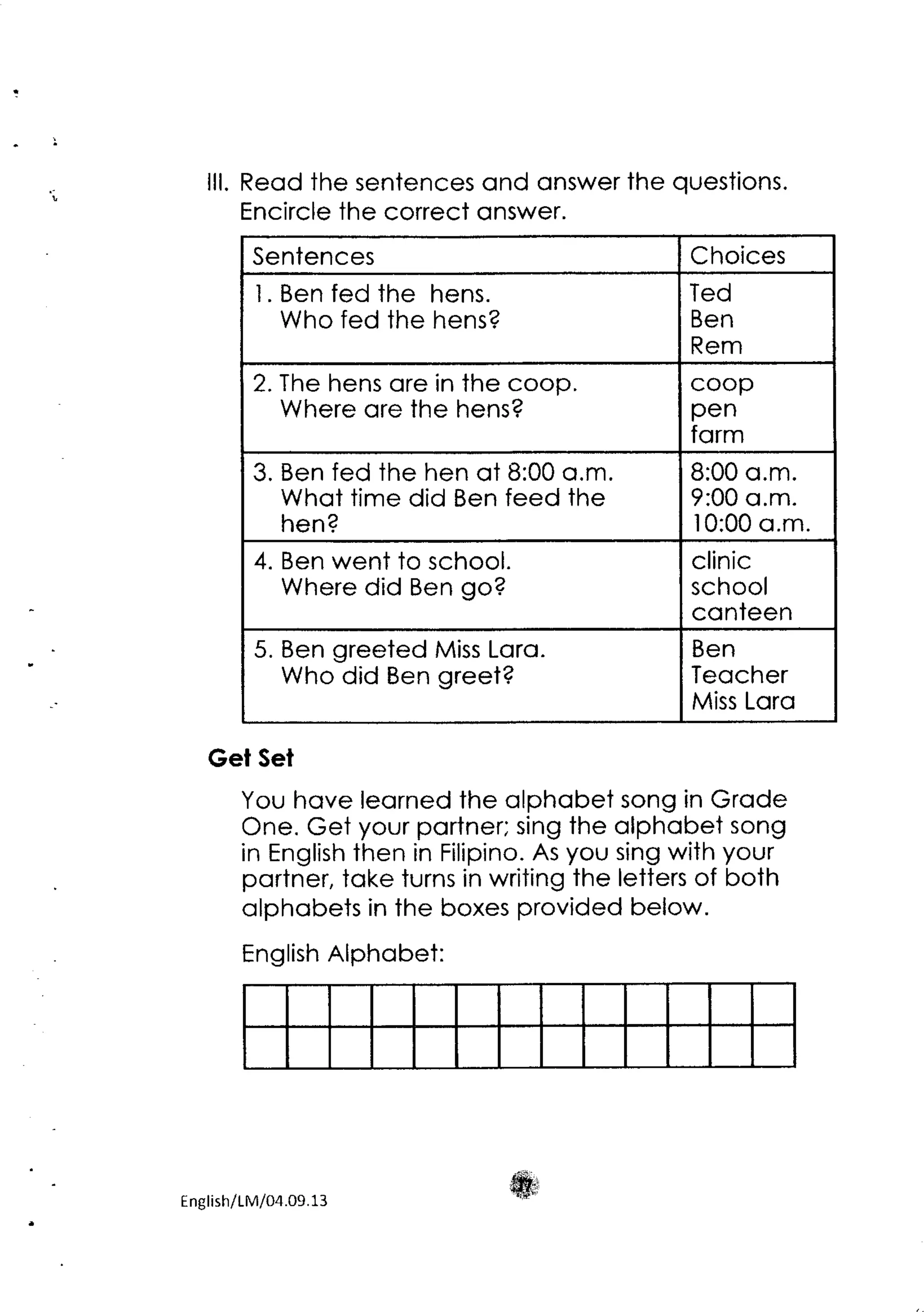 K TO 12 GRADE 2 LEARNING MATERIAL IN ENGLISH | PDF