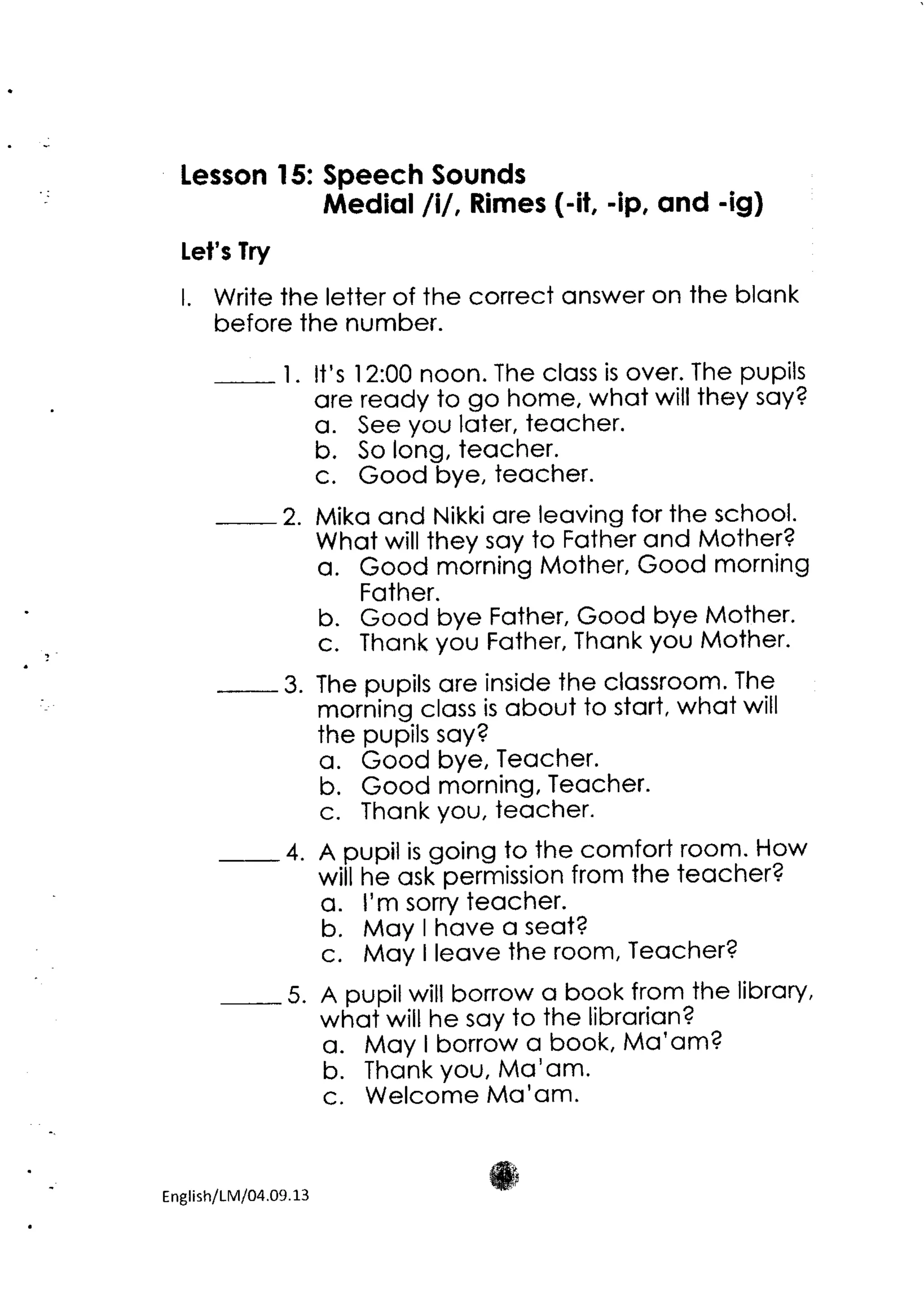 K TO 12 GRADE 2 LEARNING MATERIAL IN ENGLISH | PDF