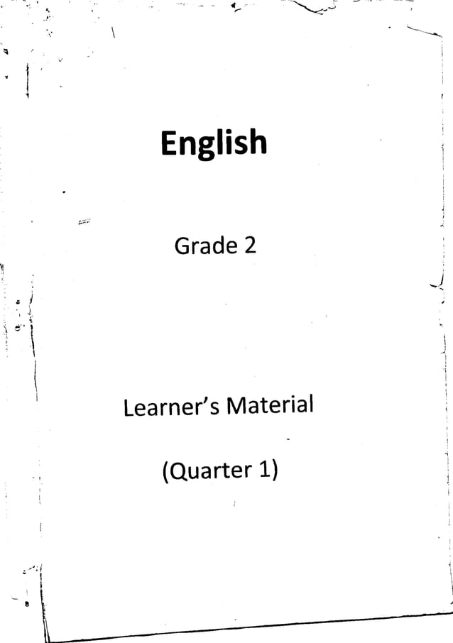 K TO 12 GRADE 2 LEARNING MATERIAL IN ENGLISH | PDF