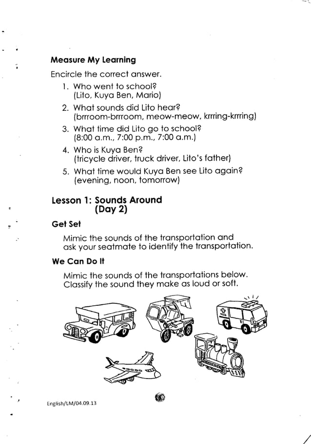 K TO 12 GRADE 2 LEARNING MATERIAL IN ENGLISH | PDF