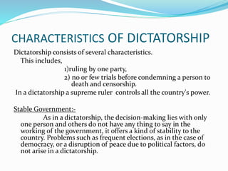 Dictatorship or Democracy for better Governance in India | PPT