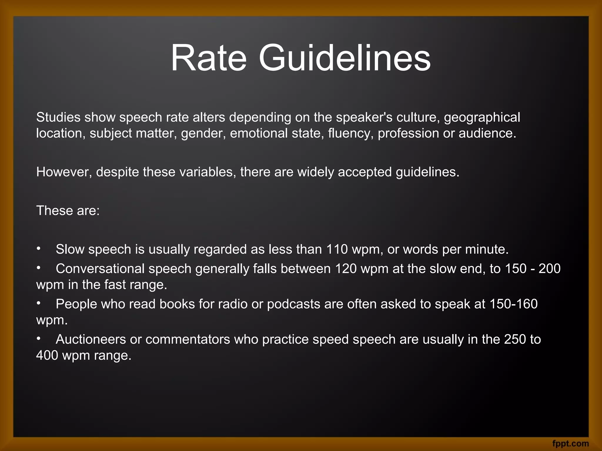English III: RATE OF SPEECH | PPT