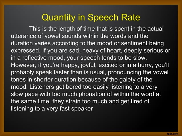 English III: RATE OF SPEECH | PPT