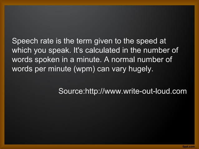 English III: RATE OF SPEECH | PPT