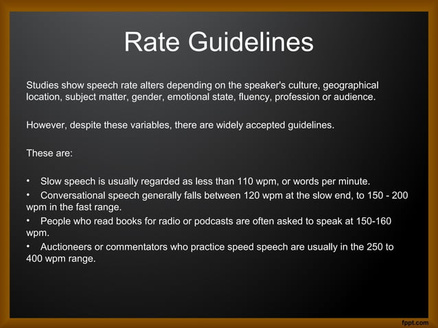 English III: RATE OF SPEECH | PPT