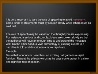 English III: RATE OF SPEECH | PPT