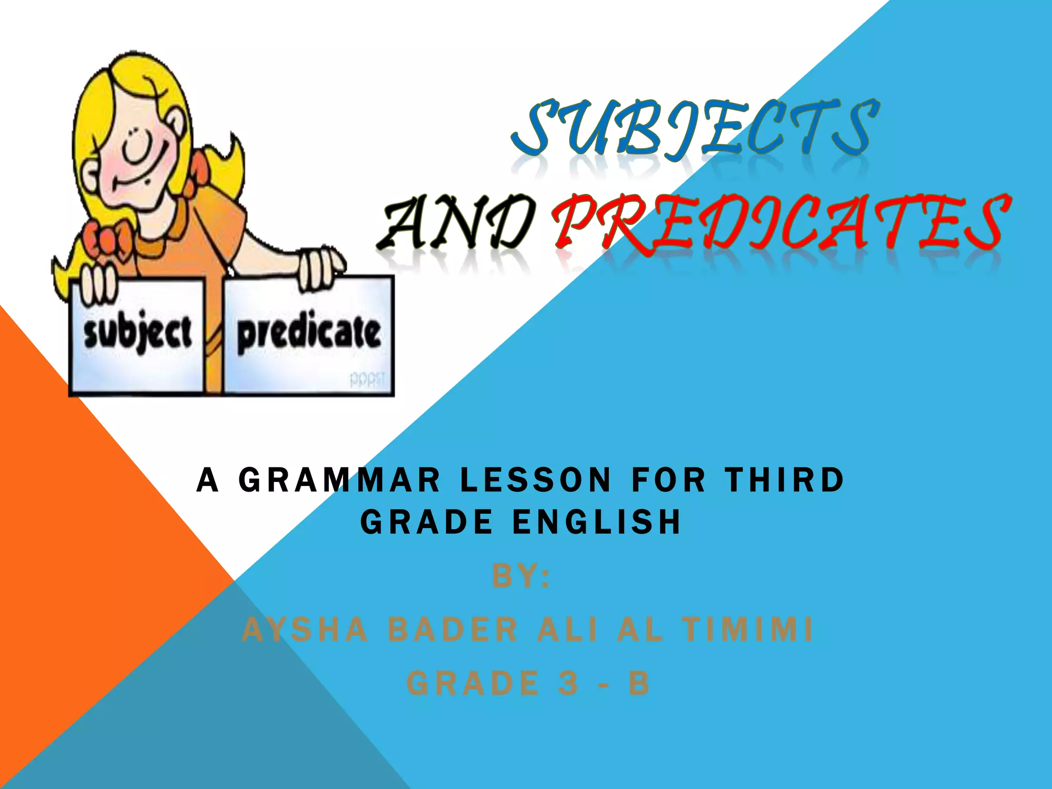 SUBJECT AND PREDICATE | PPTX