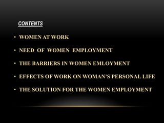“WOMEN EMPLOYMENT” | PPTX