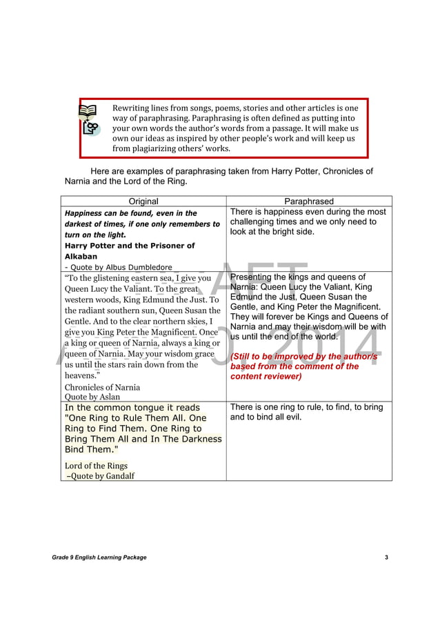 Grade 9 English Module | PDF