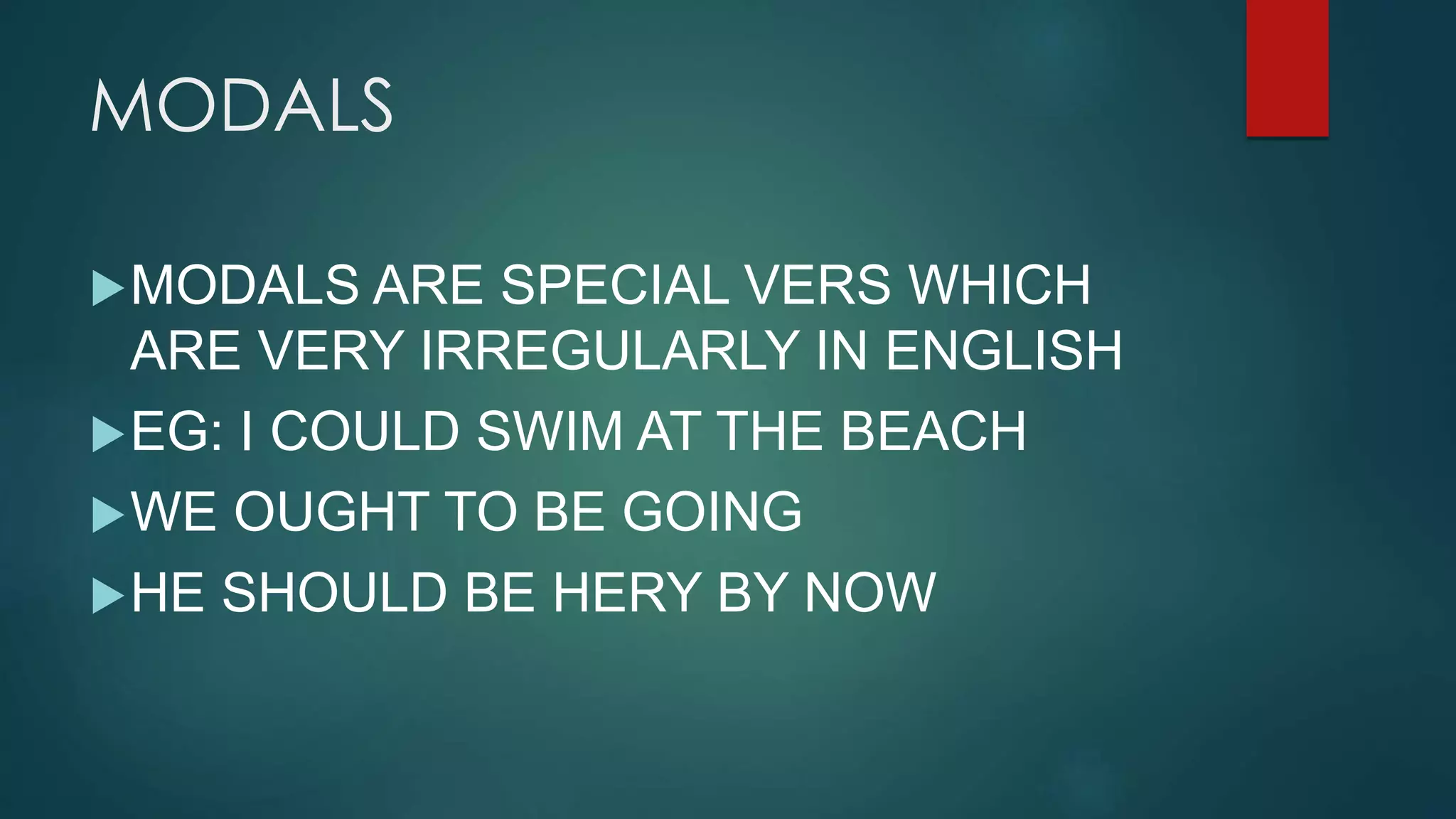 English Modal Verb Forms Ppt 