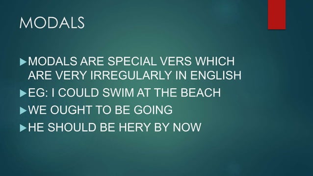 ENGLISH MODAL VERB FORMS | PPTX